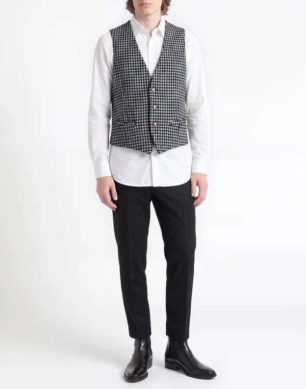 L.B.M. 1911 Houndstooth Textured Wool Blend Vest