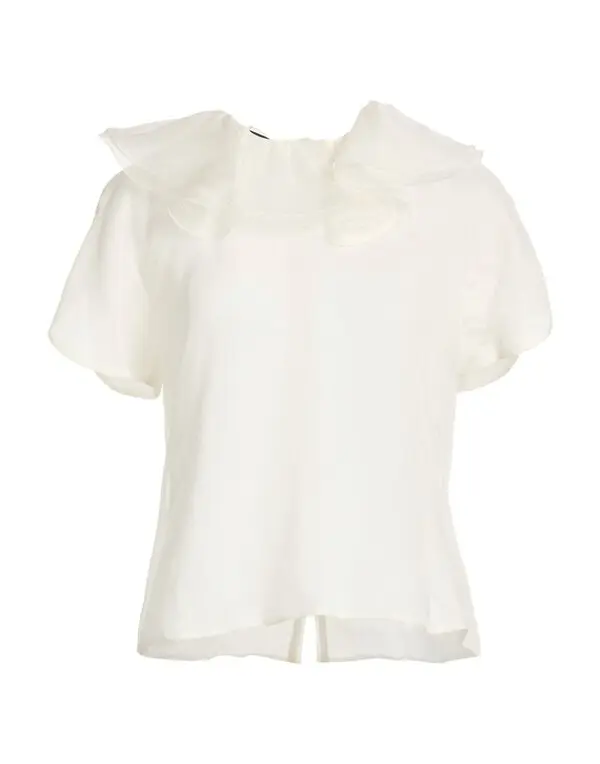 Emporio Armani Silk Organza Ruffled Top