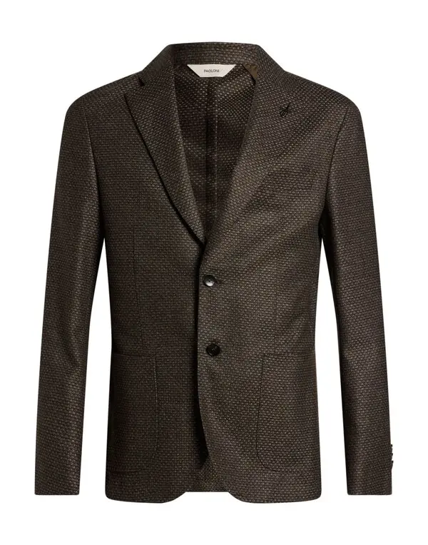 PAOLONI Single-breasted Wool, Polyamide, And Cotton Blazer