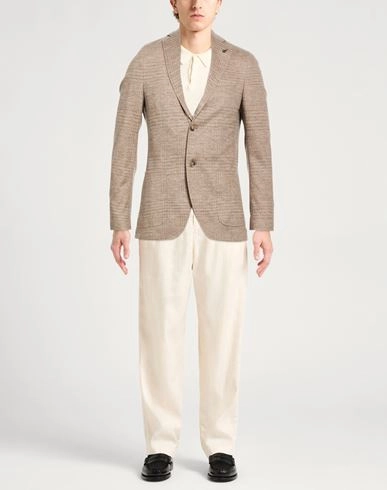 PAOLONI Blazer Size Virgin Wool, Cotton - Beige