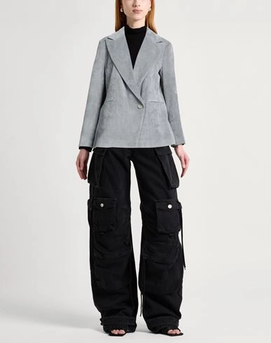 MANILA GRACE Single-breasted Corduroy Blazer - Grey