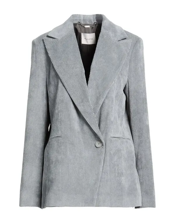 MANILA GRACE Single-breasted Corduroy Blazer - Grey