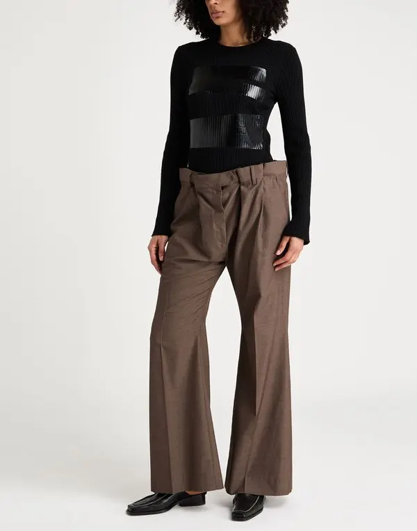 MAISON MARGIELA Ribbed Wool Blend Sweater With Printed Detailing