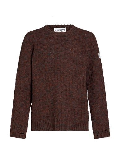 MAISON MARGIELA Virgin Wool & Acrylic Distressed Intarsia Knit Sweater