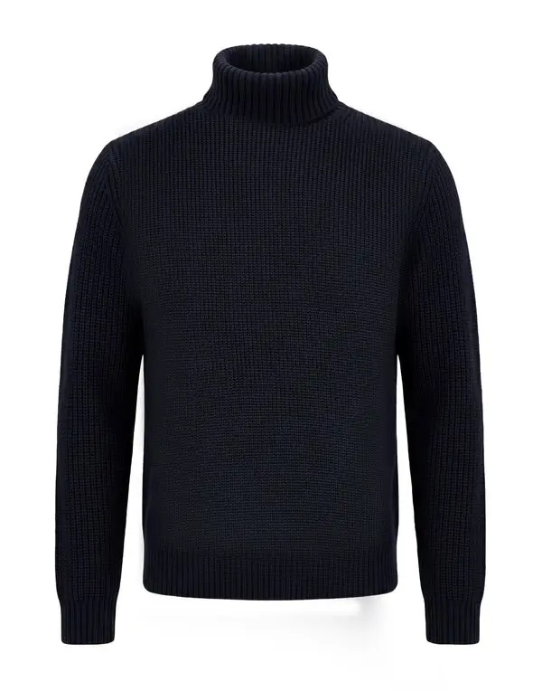 ZANONE Virgin Wool Turtleneck Sweater - Midnight Blue