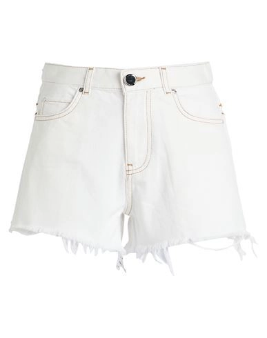 Pinko High Waisted Embroidered Denim Shorts - White