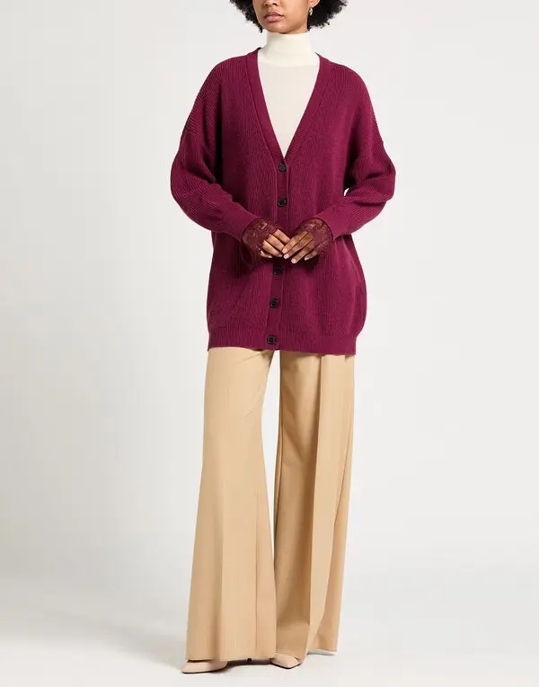 VICOLO Garnet Viscose, Polyamide, Wool, And Cashmere Cardigan