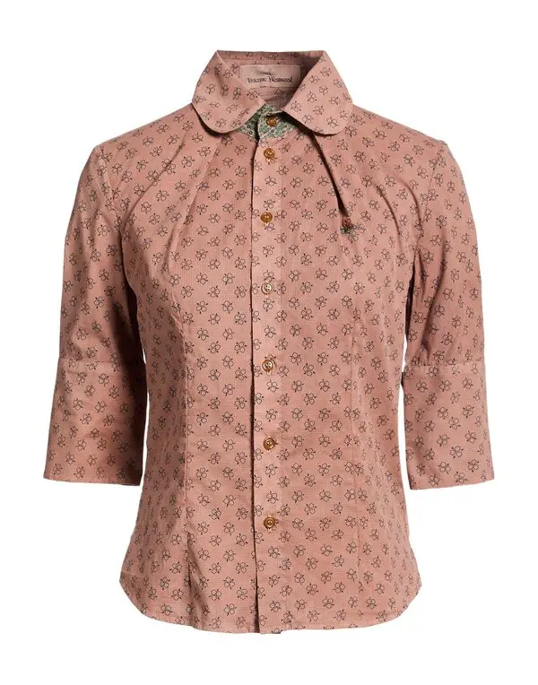 VIVIENNE WESTWOOD Cotton Elastane Floral Print Shirt With Peter Pan Collar