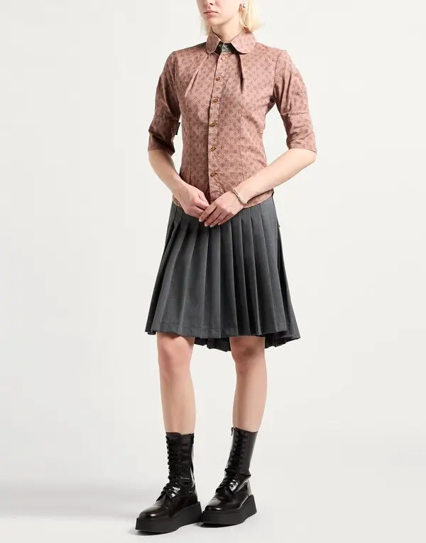 VIVIENNE WESTWOOD Cotton Elastane Floral Print Shirt With Peter Pan Collar