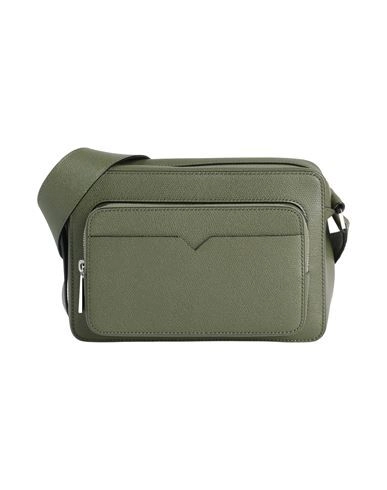 VALEXTRA V-line Reporter Bag In Military Calfskin - Green