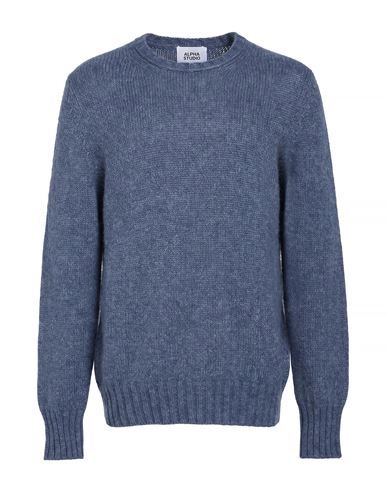 Alpha Studio Mélange Wool And Alpaca Wool Crewneck Sweater