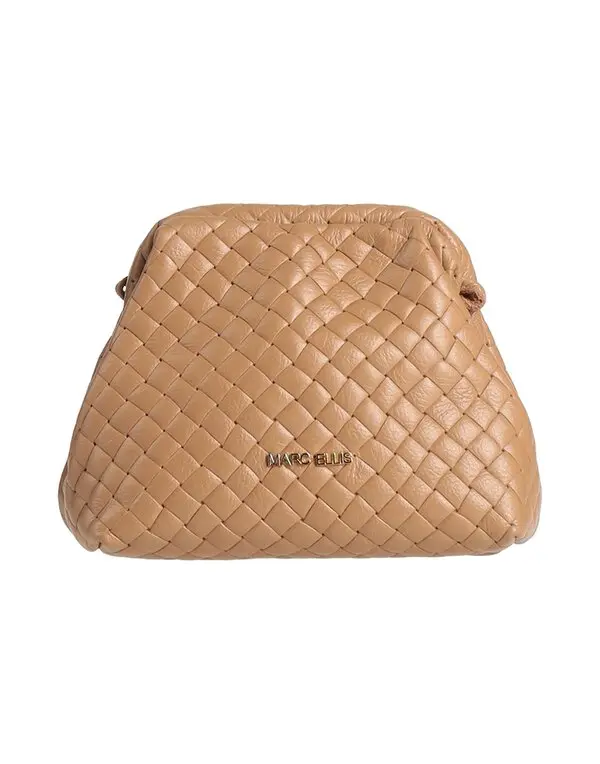 MARC ELLIS Woven Leather Clutch - Beige
