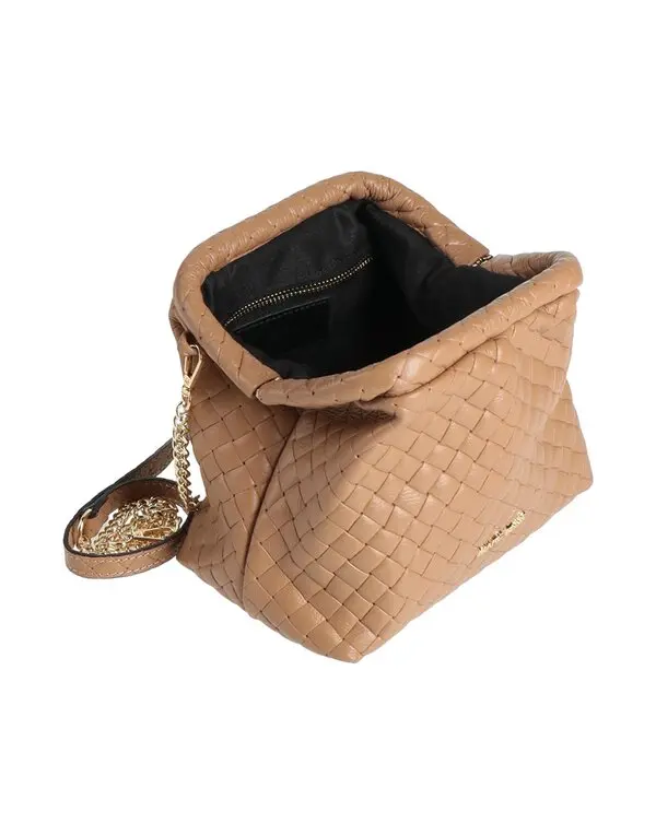 MARC ELLIS Woven Leather Clutch - Beige