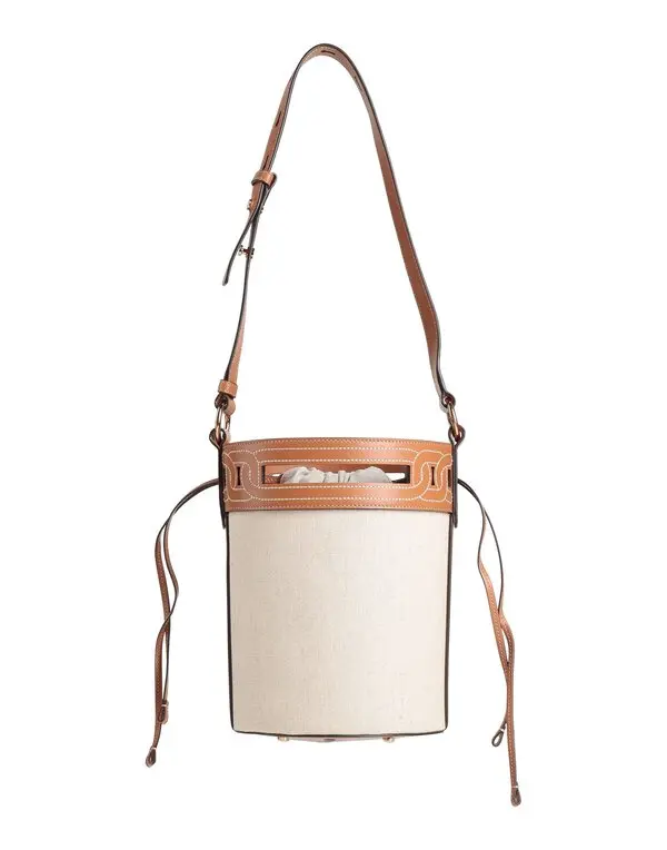 TOD'S Shoulder Bag Linen, Leather