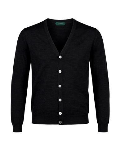 Incotex Cardigan Charcoal Size Virgin Wool, Polyamide
