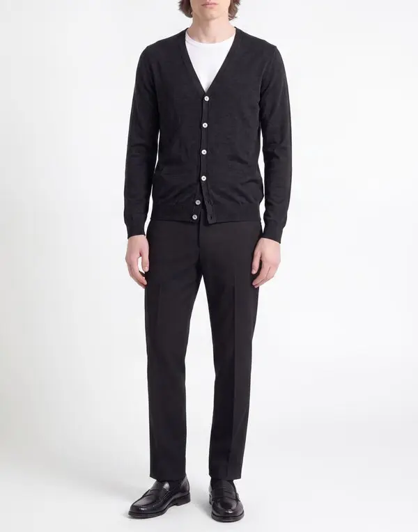 Incotex Cardigan Charcoal Size Virgin Wool, Polyamide