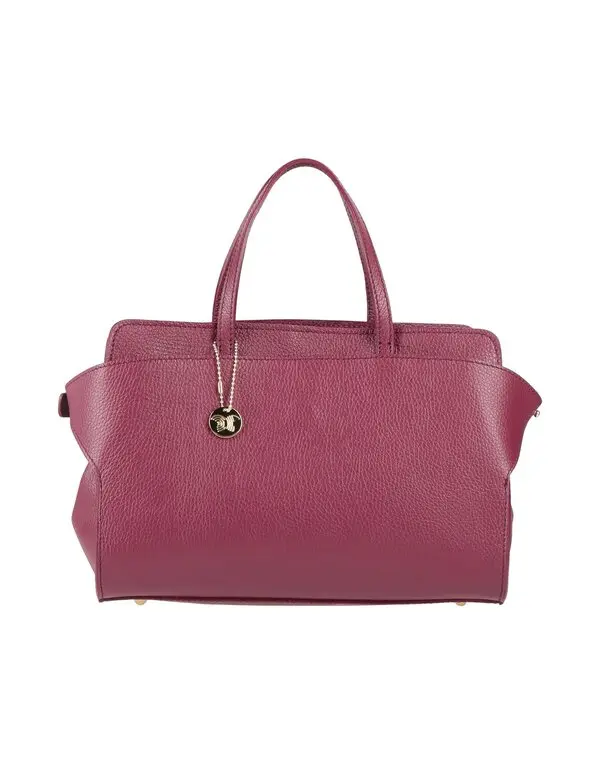 LAURA DI MAGGIO Pebbled Leather Tote Bag - Purple