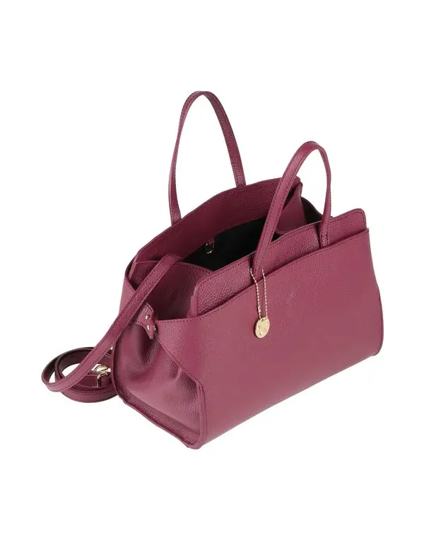 LAURA DI MAGGIO Pebbled Leather Tote Bag - Purple