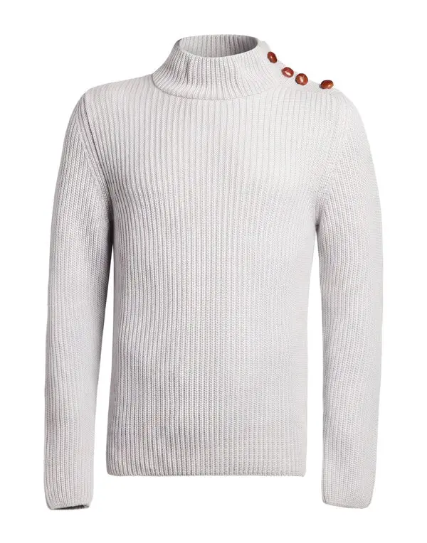 ZANONE Virgin Wool Turtleneck Sweater With Button Detailing