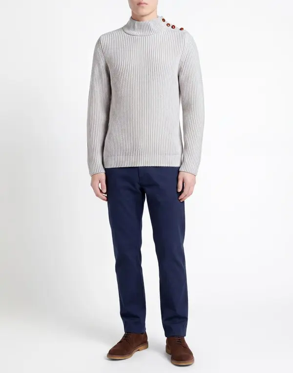 ZANONE Virgin Wool Turtleneck Sweater With Button Detailing