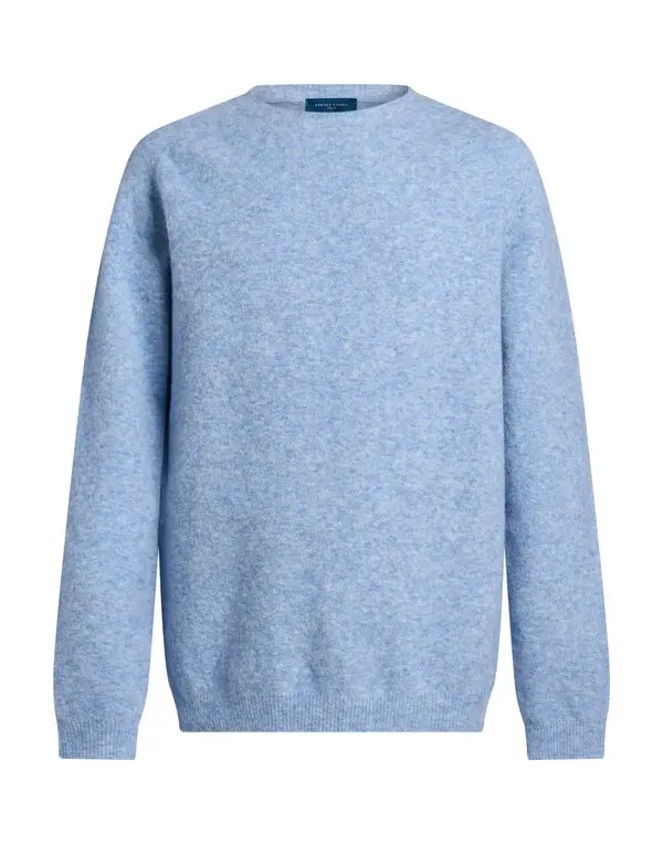 DANIELE FIESOLI Crew Neck Merino Wool Blend Sweater - Blue