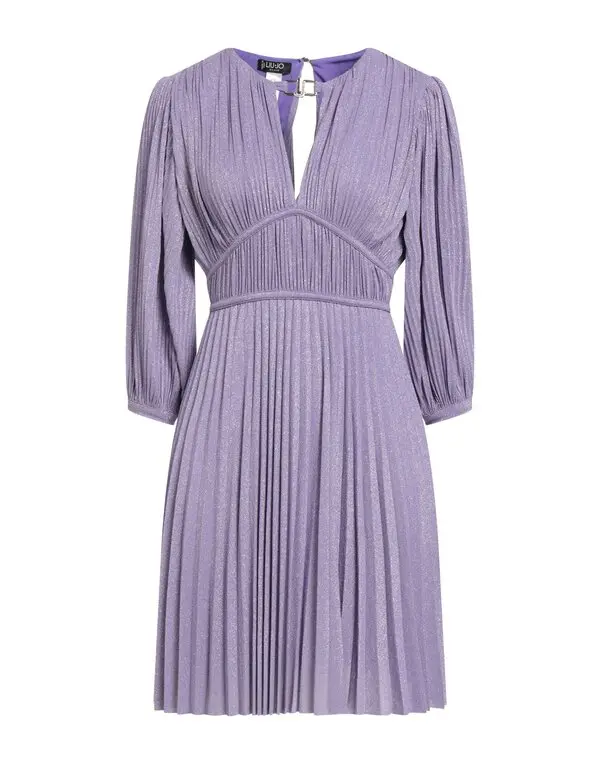 Liu Jo Pleated Mini Dress With Metallic Accents