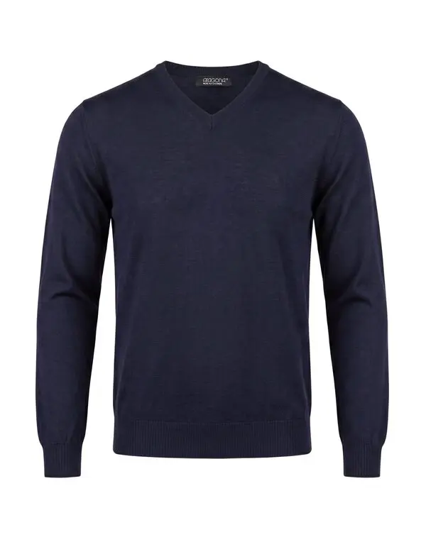 ARAGONA V-neck Cashmere And Silk Blend Sweater - Midnight Blue