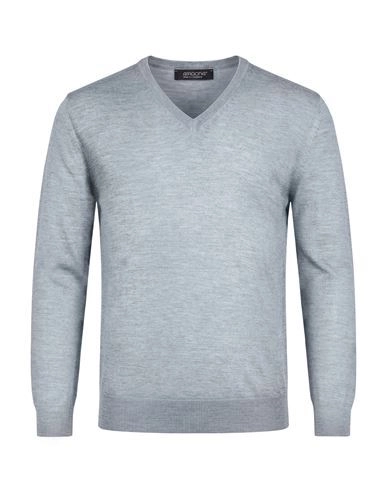 ARAGONA Light Cashmere And Silk V-neck Sweater - Light Grey