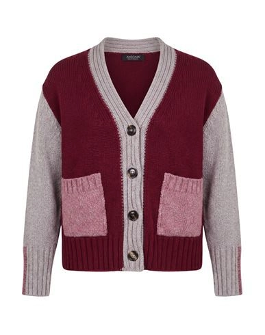 ARAGONA Multicolor Cashmere Long-sleeve Cardigan - Red