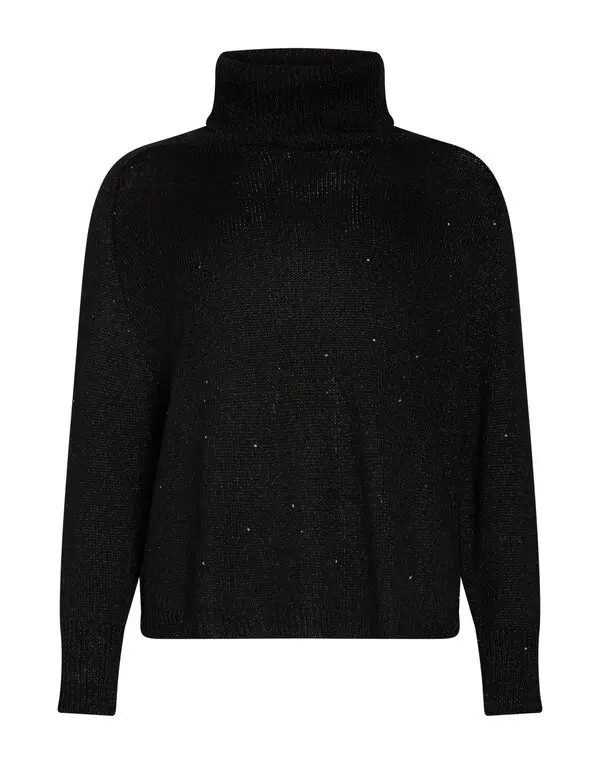 CARACTÈRE Sequined Turtleneck Knit Top