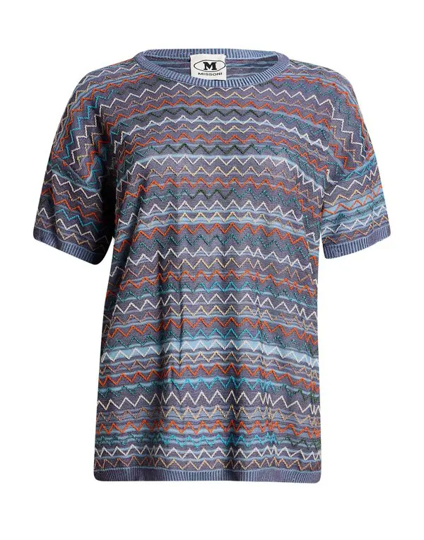 Missoni Multicolor Chevron Knit Cotton, Viscose, And Wool Sweater