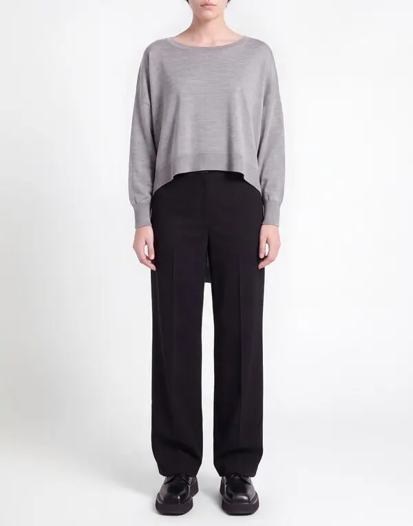 CARLA G. Wool Acrylic Knit Sweater - Grey