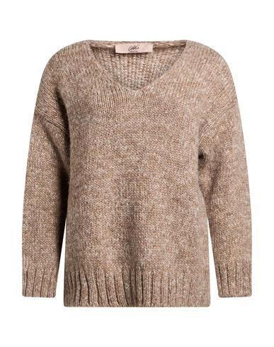 CARLA G. Wool Blend V-neck Sweater - Beige