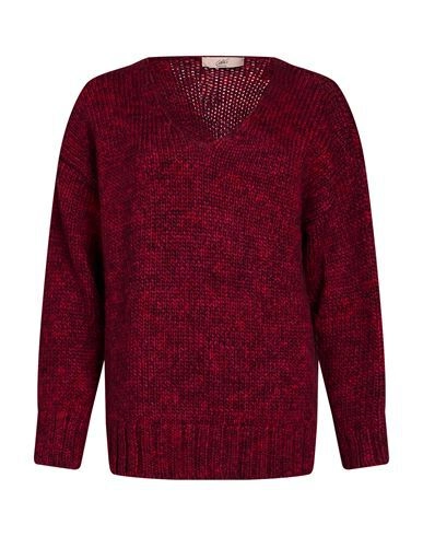 CARLA G. Wool Blend V-neck Sweater - Red