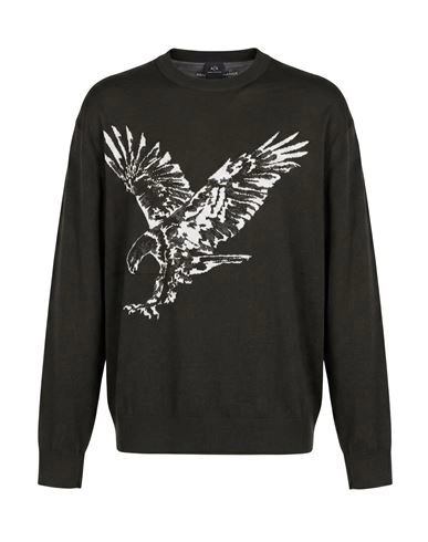 Armani Exchange Embroidered Eagle Knit Sweater