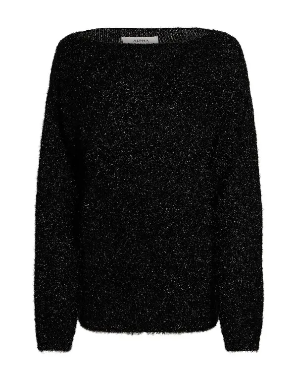 Alpha Studio Sweater In Viscose And Polyamide - Black