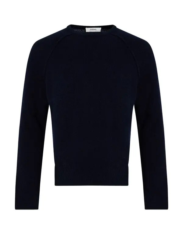 Alpha Studio Virgin Wool & Polyamide Sweater - Midnight Blue