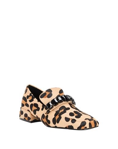 JEANNOT Leopard Print Calf Hair Loafers With Crystal Embellishment