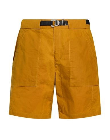 SPIEWAK Mustard Cotton Bermuda Shorts With Belt - Yellow
