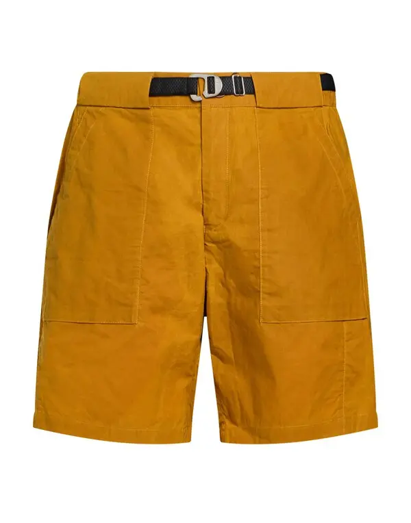 SPIEWAK Mustard Cotton Bermuda Shorts With Belt - Yellow