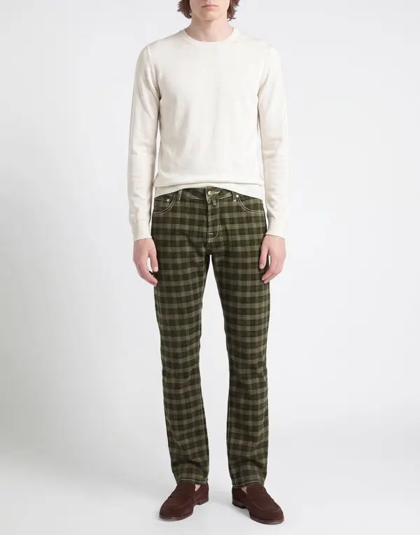 JACOB COHЁN Tartan Plaid Cotton Stretch Pants