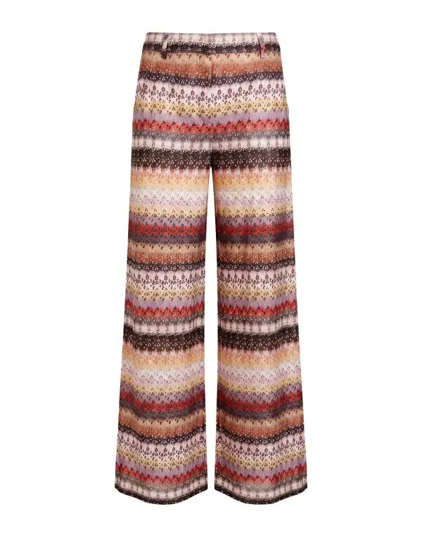 Missoni Multicolor Intarsia-knit Wide-leg Pants