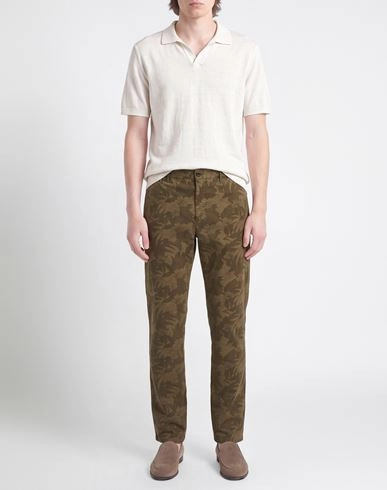 Incotex Military Cotton Stretch Twill Floral Print Casual Pants