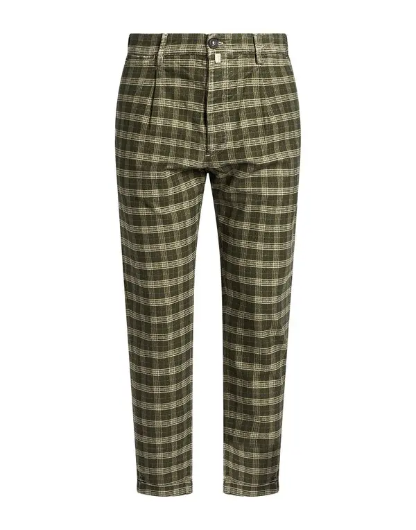 JACOB COHЁN Military Cotton-elastane Plaid Pants