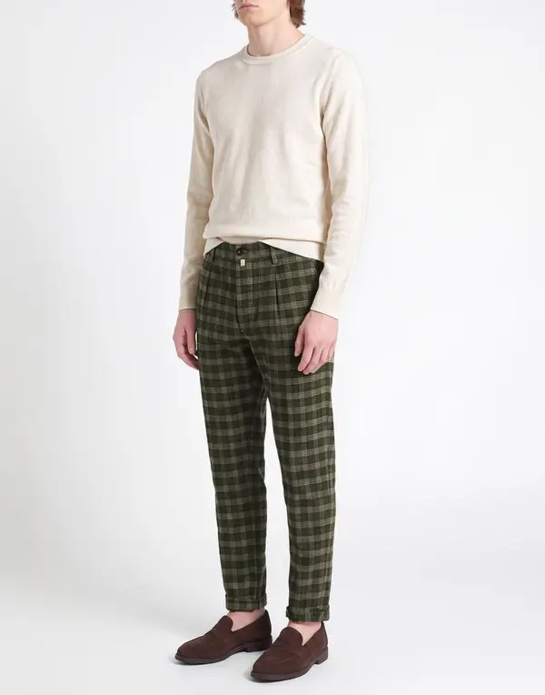 JACOB COHЁN Military Cotton-elastane Plaid Pants