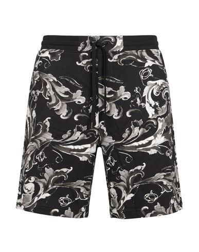 Versace Floral Print French Terry Drawstring Shorts