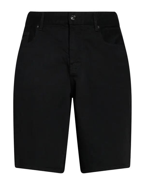 Armani Exchange Cotton Blend Denim Shorts - Black