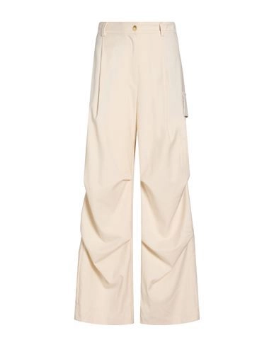 8PM Tapered Pants In Twill With Gathered Detail - White