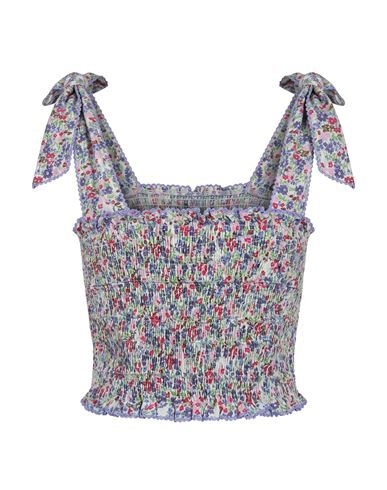 Poupette St Barth Viscose Floral Print Shirred Crop Top