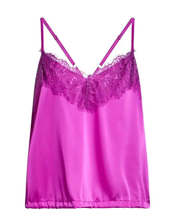 COMPAGNIA ITALIANA Polyester Camisole With Lace Trims - Purple